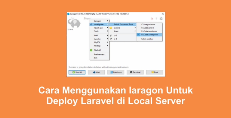 menggunakan laragon untuk deploy Laravel - Dirga Satya
